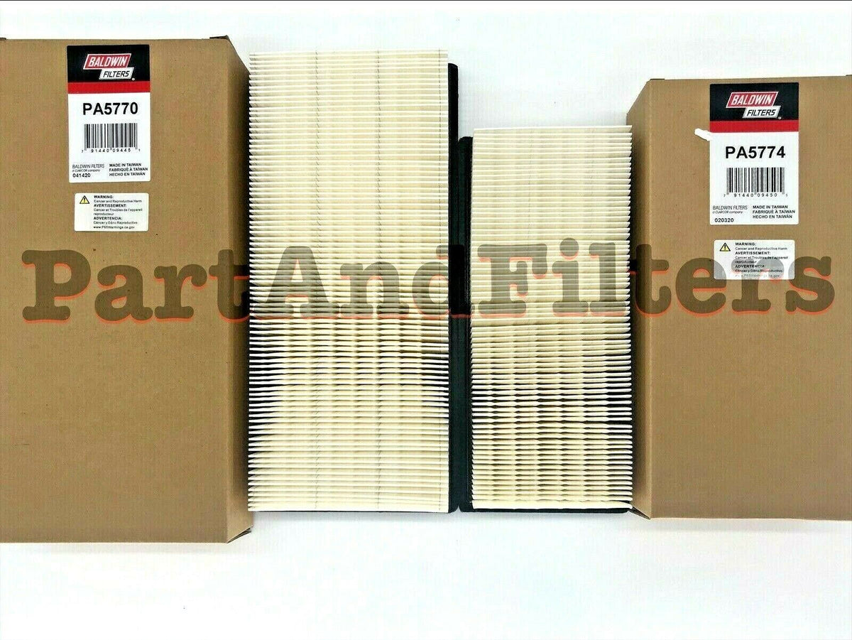 PA5770 & PA5774 Baldwin Cab Air Filter Set Replace 2656618 & 2656619 ...