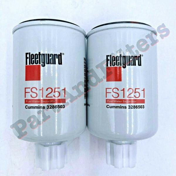 FS1251 Fleetguard Cummins Fuel Filter/Water Separator (Pack of 2 ...