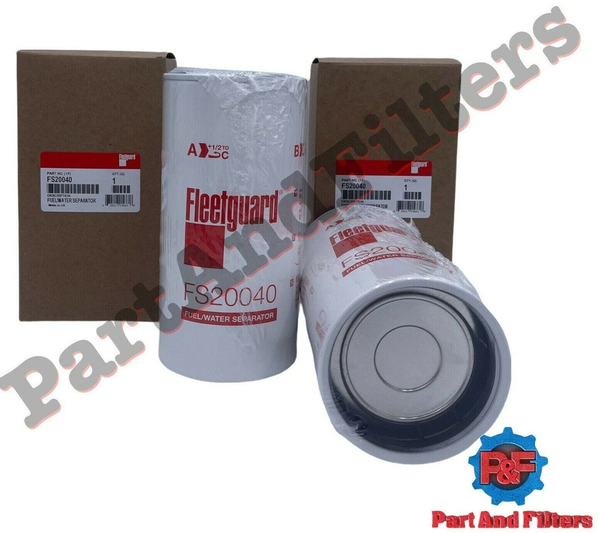 FS20040 FleetGuard Fuel Filter with Water Separator (Pack of 2 ...