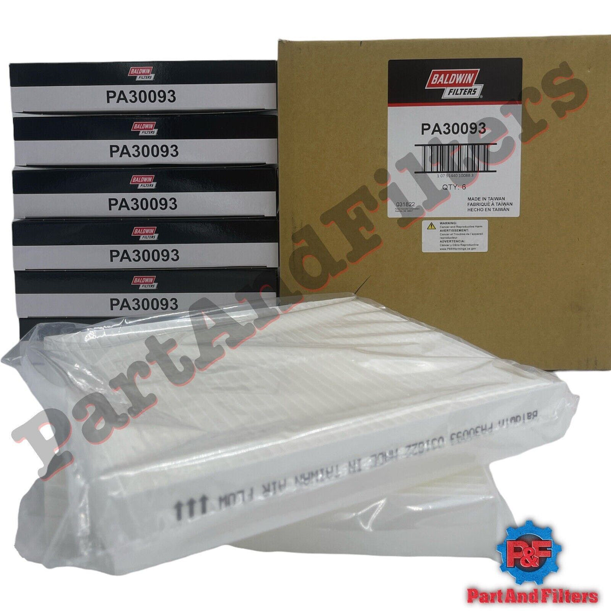 PA30093 Baldwin Cabin Air Filter (Pack of 6) Fits Kenworth T680, Peter ...